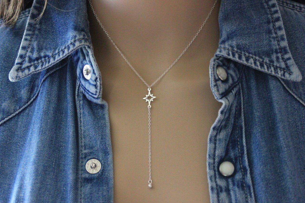 Collier cravate étoile en argent massif pendentif boule - Emmafashionstyle