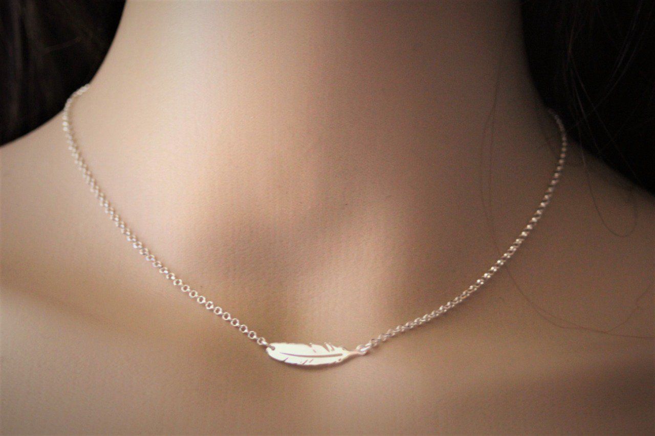 Collier plume en argent massif de 22mm - Emmafashionstyle